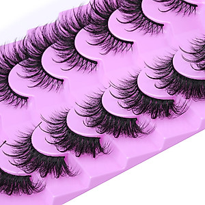 False Eyelashes Fairy Cat Eye Lashes Mink Fluffy Fox Eye Lashes Wispy Dramatic Eyelashes 20mm Fake Lashes 7 Pairs Pack by ALICE