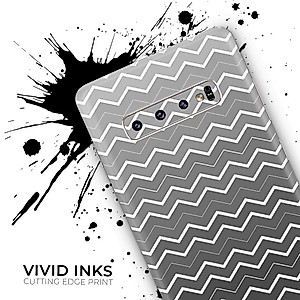 DesignSkinz Black Gradient Layered Chevron Protective Vinyl Decal Wrap Skin Cover Compatible with The Samsung Galaxy S20 (Screen Trim & Back Glass Skin)