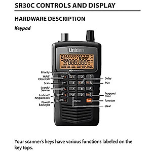 Uniden Bearcat SR30C, 500-Channel Compact Handheld Scanner, Close Call RF Capture, Turbo Search, PC programable, NASCAR, Racing, Aviation, Marine, Railroad, and Non-Digital Police, Fire, Public Safety
