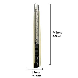 WEKOIL 30Pcs Snap Off Utility Knife Blades with 3 Pcs Delicate 9mm Auto Lock Art Knives Craft Cutters Box Paper Cutters Graphic Knife for Office Home Garage Warehouse,White