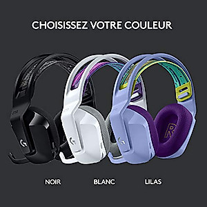 Logitech G733 Lightspeed Wireless Gaming Headset with Suspension Headband, LIGHTSYNC RGB, Blue VO!CE Mic Technology and PRO-G Audio Drivers, Lightweight, 29 Hour Battery Life, 20m Range - Lilac