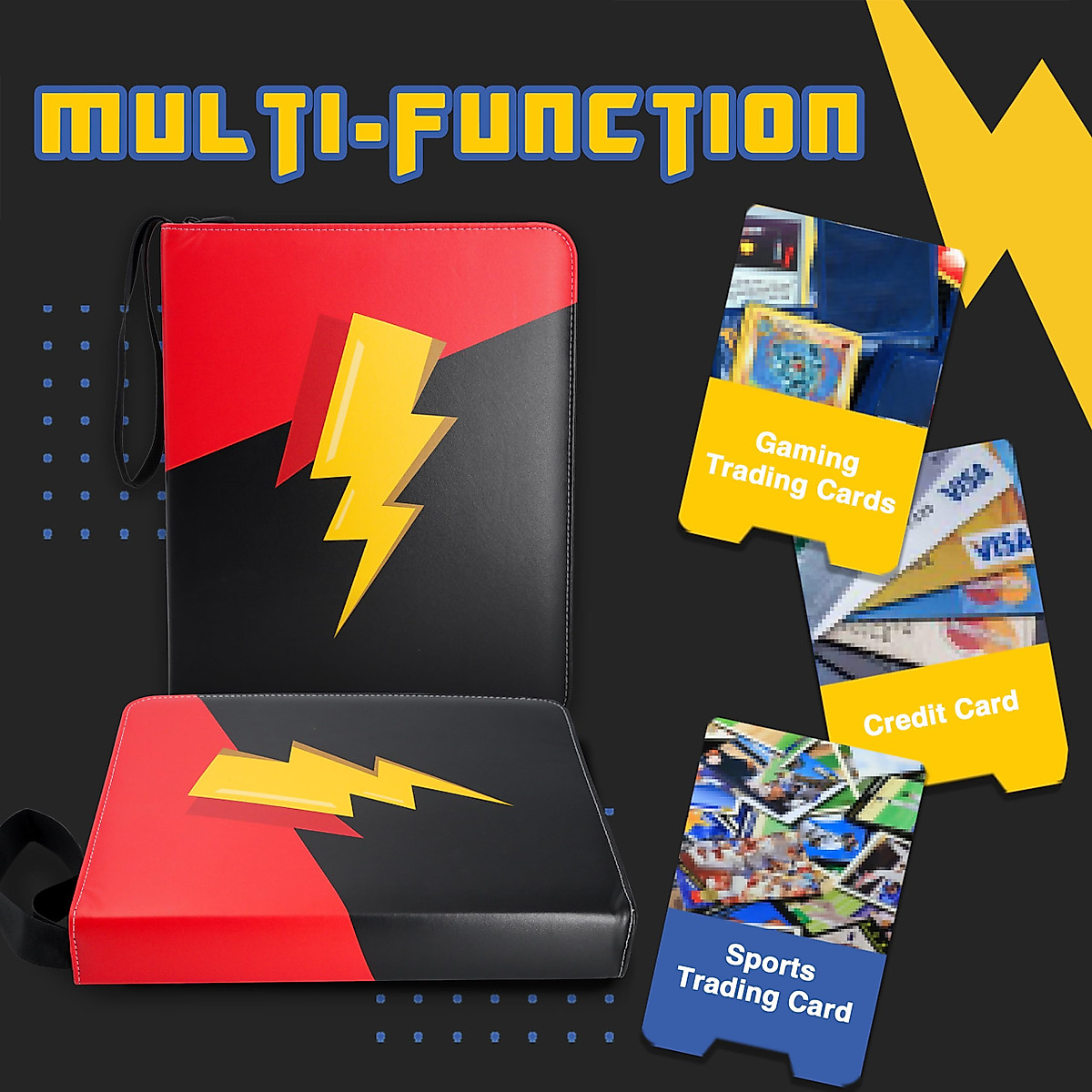 NeatoTek 9 Pocket Waterproof Trading Card Binder, Trading Album Display Holder, Expandable, 720 Double Sided Pocket Album, Compatible with Yugioh, MTG and Other TCG Cards