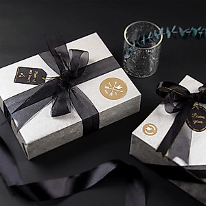 MUWOOB 1 inch Black Organza Ribbon, 50 Yards Sheer Chiffon Ribbons for Gift Wrapping, Bouquet, Garland, Bowknot, Hair, Crafts, Balloons, Party Decoration