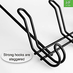 Over Door 10 Hooks Metal Storage Organizer Rack for Coats, Hoodies, Hats, Towels, Stylish Over Door Hanger for Home or Office Use, Heavy-Duty Iron Wire Black