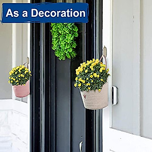 2Pcs Rabbit Easter Baskets for Kids,Hand Woven Cotton Rope Bunny Basket with Handle for Easter Stuffer & Egg Hunt, Decorations, Candy Gifts Storage (Pink & White)