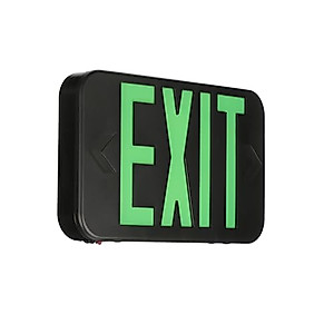 Lithonia Lighting EXRG B EL M6 LED Exit Sign with Switchable Red and Green Letters, California Certified, Nickel Metal Hydride Battery, Black