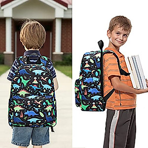 Dinosaur Backpack for Kids Boys Preschool Backpack Kindergarten School Bookbag with Lunch Box Pencil Case (Dinosaur)