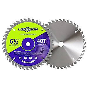 6-1/2 Inch Circular Saw Blade with 5/8 Inch Arbor, 40T Wood Cutting Disc for Various Wood Plastic Metal Cutting (2Pcs)