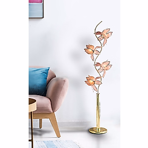 Ore International K9334G 73-Inch Flower Floor Lamp, Brass