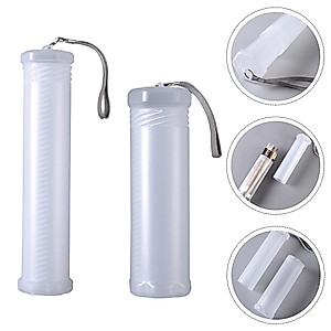 Operitacx 2pcs Extendable Plastic Paint Brush Case Clear Long Paint Brush Holder Tube Storage Paintbrush Organizer Pencil Container Dustproof Watercolor Pen Container for Drawing Tools