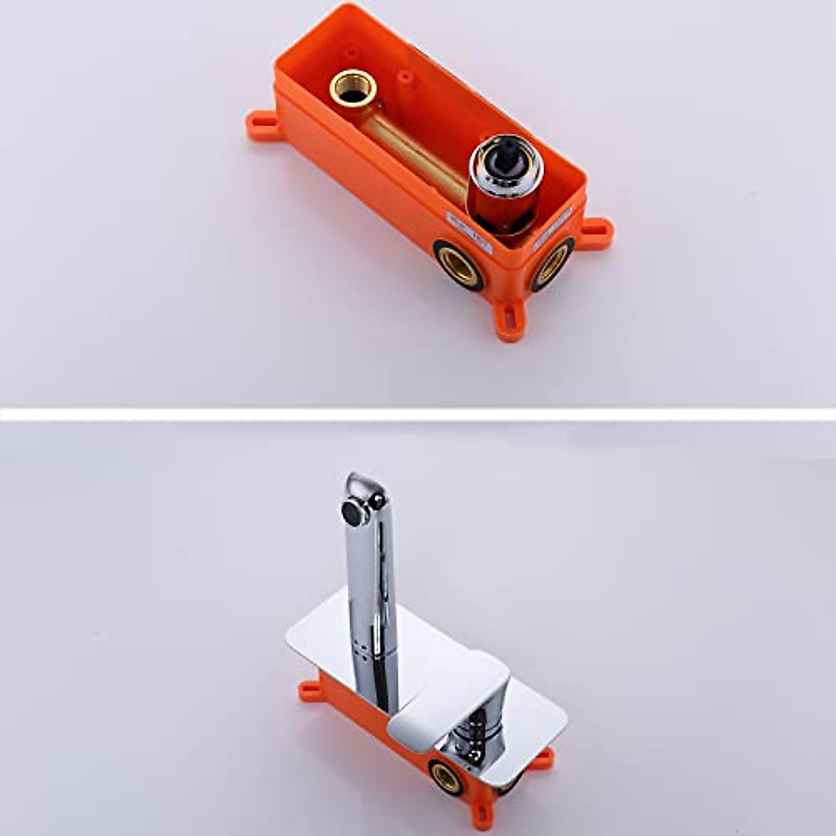 Bathroom Faucet Wall-Mounted Bathroom Sink Faucet Brass Basin Mixer Tap Hot and Cold Water Lavatory Faucet Single Handle Bathroom ​Vessel Sink Faucet,Chrome Heavy Duty