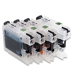 F-INK Full Refillable Ink Cartridge Replacment for Brother LC101 LC103, Works with MFC-J4510DW J450DW J285DW J470DW J475DW J650DW J870DW J875DW J4610DW J4310DW J4410DW J4710DW J6520DW J6720DW Printer
