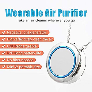 Personal Wearable Air Necklace Portable Ionic Air Necklace/ Low Noise for Adults Kids
