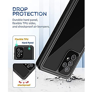 Oterkin for Samsung Galaxy A52 Case, A52 Waterproof Case Built-in Screen Protector Dustproof Shockproof IP68 Underwater Full Body Sealed Daily-Use Clear Case for Samsung A52 5G 6.5 inch