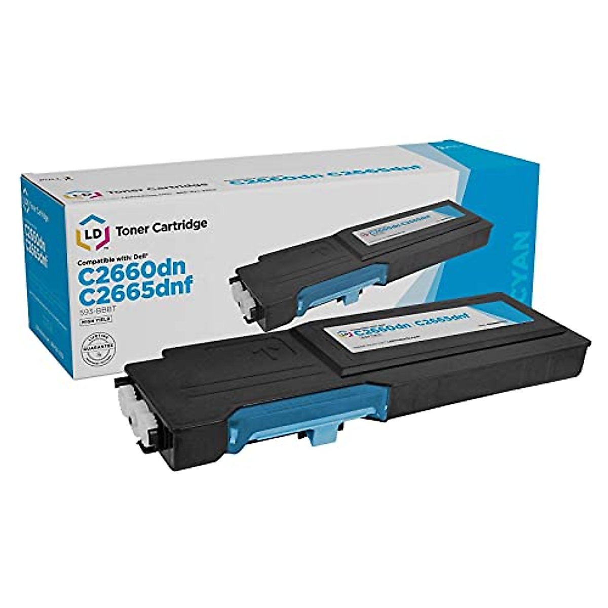LD © Dell Compatible 488NH (TW3NN) Cyan High Yield Toner Cartridge Includes: 1 593-BBBT Cyan for use in Dell Color Laser C2660dn, and C2665dnf Printers