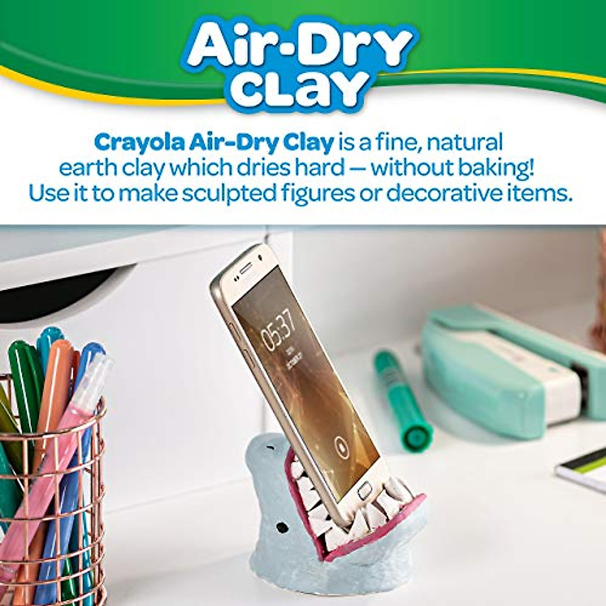 Crayola Air Dry Clay for Kids, Natural White Modeling Clay, 5 Lb Bucket [Amazon Exclusive]