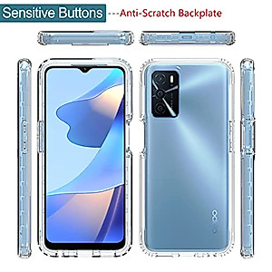Zoeirc Case for Oppo A16/OPPO A16S/OPPO A54S CPH2273 Case with Tempered Glass Screen Protector, Soft 360 Full Body Shockproof Hybrid Bumper Crystal Clear Case Cover for Oppo A16 4G (Clear)