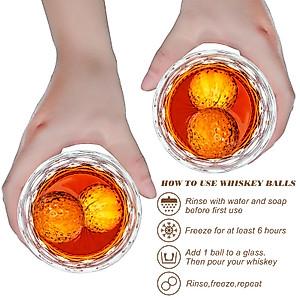 Golf Ball Whiskey Chillers Gifts Set for Father's Day Whiskey Ice Stone with Hockey Clip Whiskey Rocks Iced Cubes Chilling Rocks for Birthday Housewarming Anniversary Husband Dad Friend