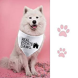 JXGZSO 1 Piece Real Estate Dawg Dog Bandana Funny Realtor Dog Bandana Gift (Estate Dawg D)