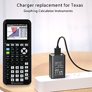 WUKUR Charger Replacement for TexasTI 84 Plus CE Graphing Calculator Compatible with TI Nspire CX/CX CAS & 84 Plus CE Color/C Sliver Calculators & Touchpads with 5FT Charger Cable