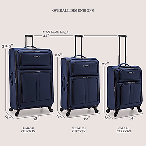 U.S. Traveler Anzio Softside Expandable Spinner Luggage, Dark Grey, Checked-Large 30-Inch