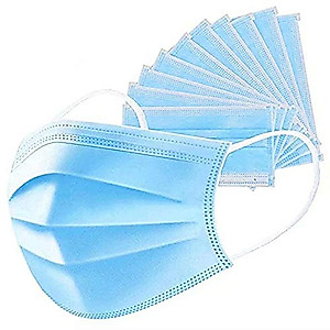 ApePal 50PCS 3-ply Disposable Face Masks with Elastic Earloop Mouth Cover Breathable Masks for Adult,Blue