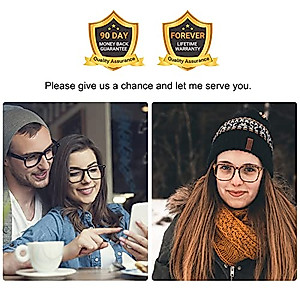 CHBP Blue-Light-Blocking-Glasses for Women Computer Glasses Man，2 Pack Gaming Eyeglasses Fashion Frame(black+transparent)