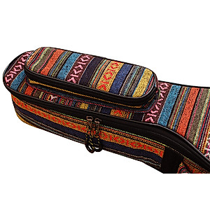 MUSIC FIRST Original Design 0.6" (15mm) Thick Padded Country Style Baritone Ukulele Case, Ukulele Bag (30"~31")