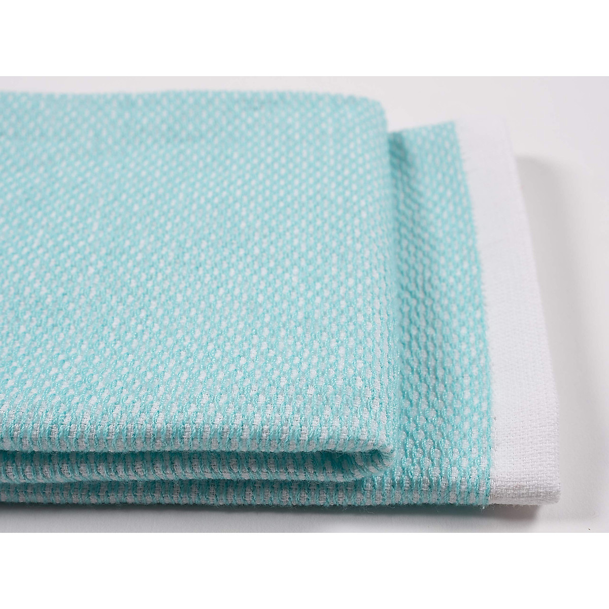 Reversible Terry Web Kitchen Towels | Set of 6 18 x 28 Inch Absorbent, Durable, Beautiful, and Luxuriously Soft Kitchen Towels | Perfect for Kitchen Spills, Cleaning, and Drying Your Hands - Aqua