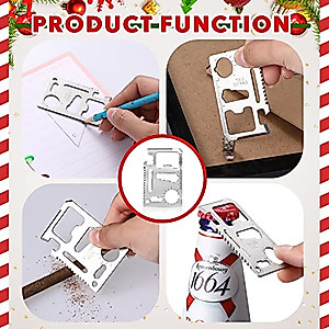 Yinkin Dad Keychain Key Rings Dad Gifts Stocking Stuffers for Men Multitool Credit Card Father's Day Gift Multi Functional Tool Stainless Steel Wallet Bottle Opener