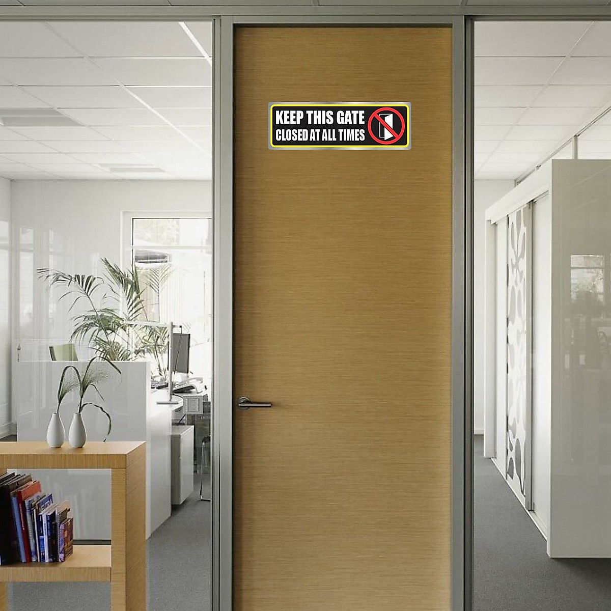 Keep Gate Closed at All Times Sign Sticker - (Pack of 12) 9" x 3" Large Matte Finish Laminated Vinyl Decals Door Warning Labels