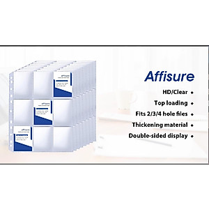 9 Pocket Card Sleeves ，Holds 3600 Cards ，Trading Card Binder Sleeves，High Quality Thickened，Card Binder Sleeves, 3 Ring 9 Pocket Pages for Sports Cards, Coupons, Game Cards，200 Pack