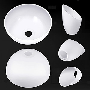 Hortsun Replacement Lamp Shade 4 Pcs White Replacement Plastic Lampshade 2 Pack 1.65" Fitter 10" Diameter Bowl Shape 2 Pack 1.97" Bottom Size Horseshoe Shape for LED Torchiere Floor Lamps Upright