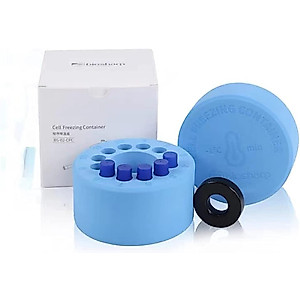 Jieotwice Cell Cryopreservation Box Program Cooling Box 12-well Gradient Lab Cell Resuscitation Tool Low Temperature Resistant 2ml/5ml (2mlx12 hole)