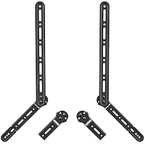 WALI Soundbar Mount Bracket, for Mounting Under or Above TV, with 2 Adjustable Extension Arms, Fits Most 23 to 65 Inch TVs and Sound Bar up to 33lbs (SBR204), Black