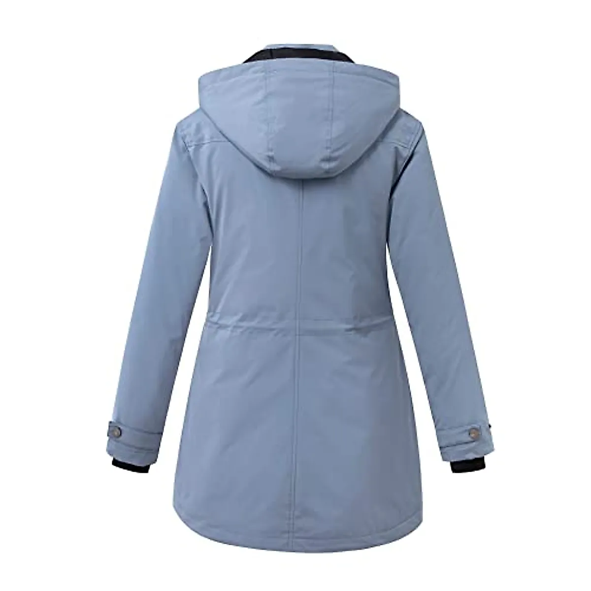 WenVen Women's Winter Puffy Coat Warm Thick Outerwear with Removable Hood(Blue, Large)