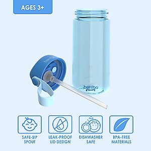 Bentgo® Kids Lunch Box Kids Water Bottle - New & Improved 2023 (Blue)