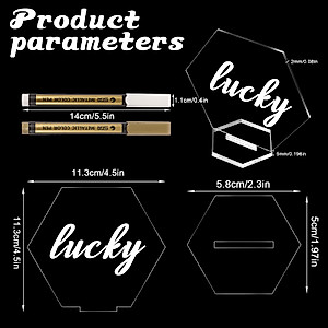 10 Set Acrylic Table Card with Holders & 2 Markers,Clear Hexagon Table Number Sign Holders Wedding Seating Place Cards with Base Blank DIY Table Name Cards for Banquet,Photos and Office Menu Meeting