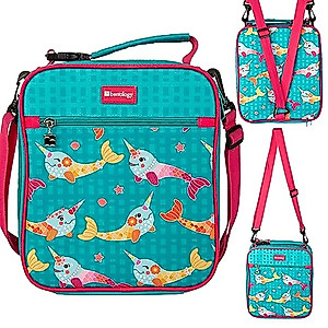 Convertible Soft Insulated Durable Lunch Bag For Kids - Zippered Outer Pocket - Adjustable Straps Convert to Backpack, Shoulder Bag or Lunch Box - Fresh food for hours, Back To School, Picnics, Travel