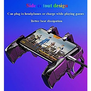 Mobile Trigger Controller Joystick, Metal Control Bar Game Controller,Upgrade Version Gaming Keys Buttons for Phone Game (Black)