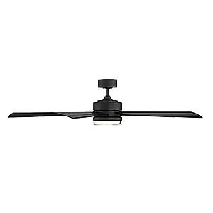 Wynd Smart Indoor and Outdoor 5-Blade Ceiling Fan 60in Matte Black with 3000K LED Light Kit and Remote Control works with Alexa, Google Assistant, Samsung Things, and iOS or Android App