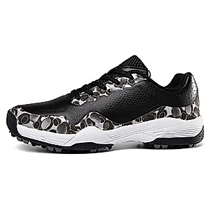 EHQZN Women Golf Shoes Breathable Golf Shoes Women Spikeless Golf Training Sport Sneakers Black