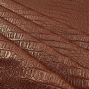 Faux Leather Gator Metallic Copper, Fabric by the Yard