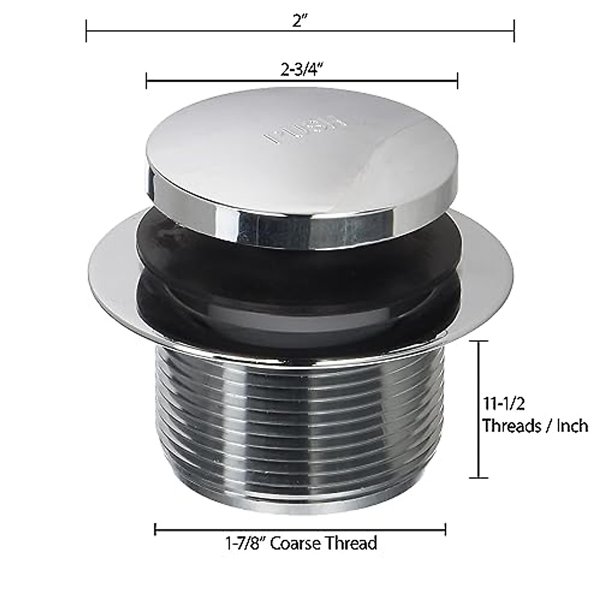 Westbrass Tip-Toe Sch. 40 PVC Bath Waste with One-Hole Elbow, Matte Black, D49321-62