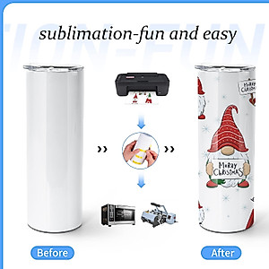 AGH 25 Pack Sublimation Tumbler Blanks with Lid and Stainless Steel Straw,20 OZ Straight Stainless Steel Skinny Straight Sublimation Tumbler Cups, DIY Gift (25PCS-White)