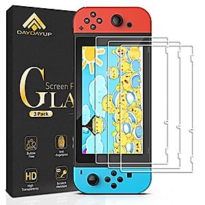 [3 Pack] daydayup Tempered Glass Screen Protector Compatible with Nintendo switch - Transparent HD Clear Anti-Scratch Screen Protector for Nintendo Switch