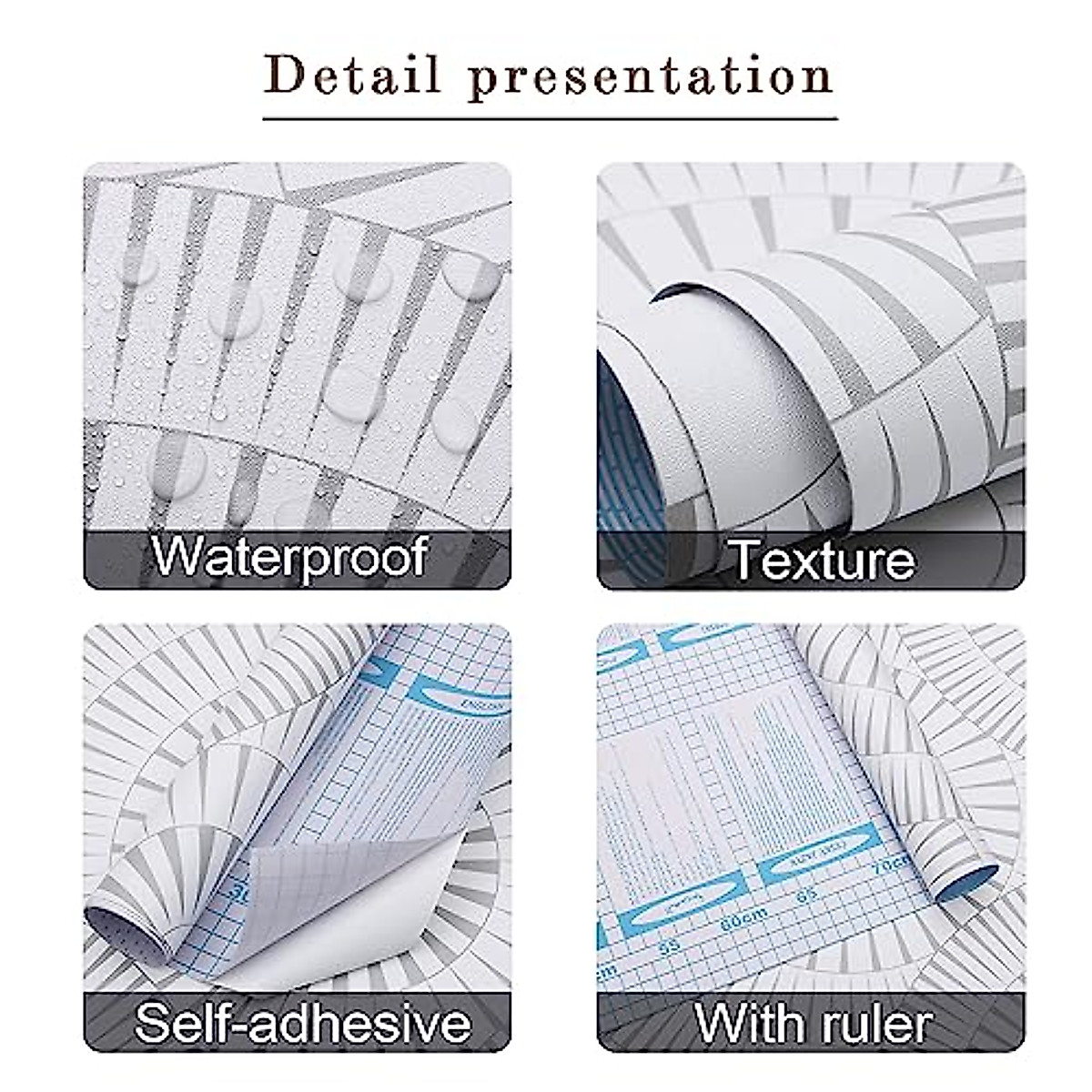 Heroad Brand 17.3"x118" Peel and Stick Wallpaper White Circle Wallpaper Modern Geometric Wallpaper White Contact Paper for Cabinets Waterproof Self Adhesive Removable Wallpaper Thicken Retro Wallpaper