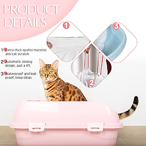 30 Count Large Cat Litter Box Liners Drawstring Kitty Litter Pan Box Liners Heavy Duty Cat Litter Bags Thick Cat Litter Box Liners Kitty Litter Bags, 31 x 18 Inch