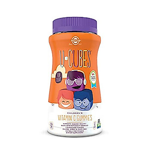 Solgar U-Cubes Children's Vitamin C, 90 Gummies - Includes 2 Great-Tasting Flavors, Orange & Strawberry - Immune Support - For Ages 2 & Up - Non GMO, Vegan, Gluten Free, Dairy Free - 45 Servings