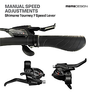 MOMODESIGN Hybrid Bike Shimano 21 speeds with Disc Brake, 700C Anti-Puncture Wheels